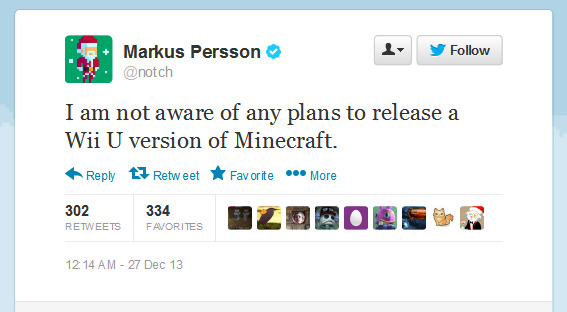 Minecraft For Wii U Currently Not In The Cards: Markus Persson - SlashGear
