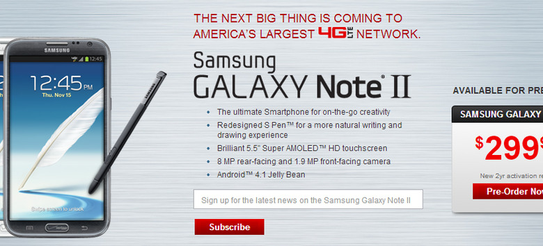 Samsung Galaxy Note 2 Available For Preorder At Verizon And Atandt