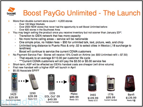 Boost Mobile 2009 device line-up leaks, confirms Motorola i465 - SlashGear