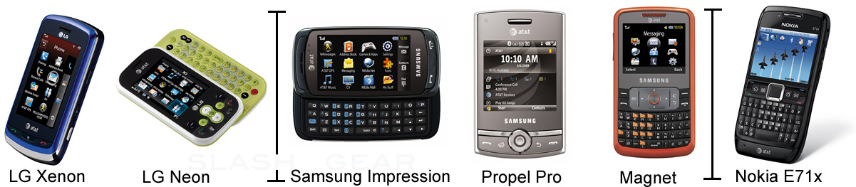 AT&T unveils new smartphones and quick messaging phones for mobile ...