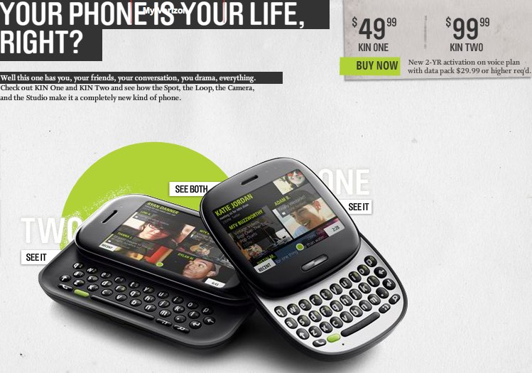 Verizon KIN One and KIN Two on sale now - SlashGear