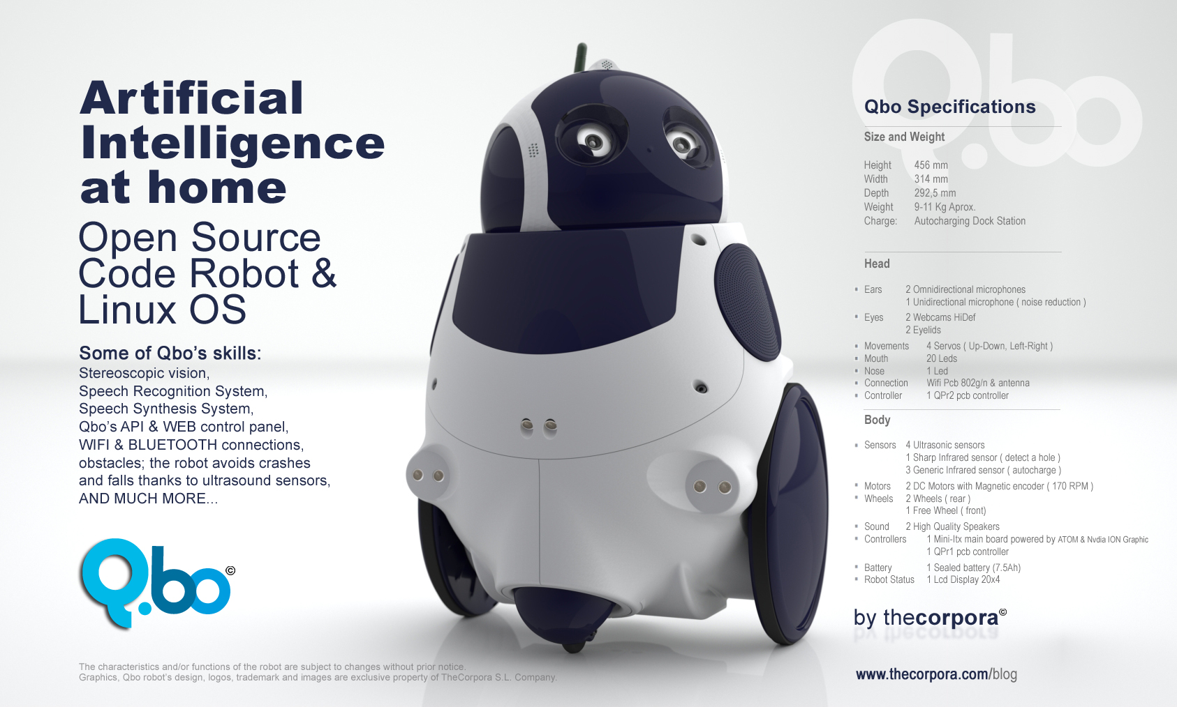 Qbo adorable open-source robot detailed - SlashGear