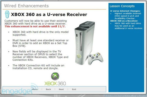Xbox 360 will be usable as set-top box for AT&T U-Verse streaming ...