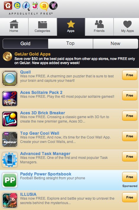 GetJar Gold challenges Amazon Appstore with 50 Android freebies - SlashGear