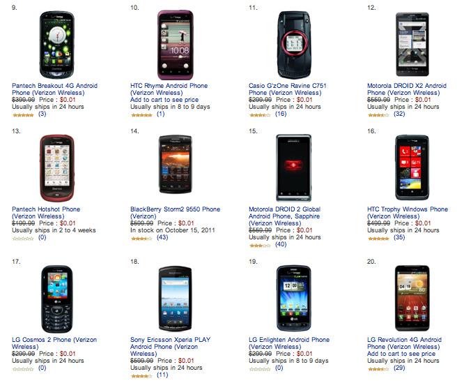 AmazonWireless puts ALL Verizon phones on sale for a penny - SlashGear