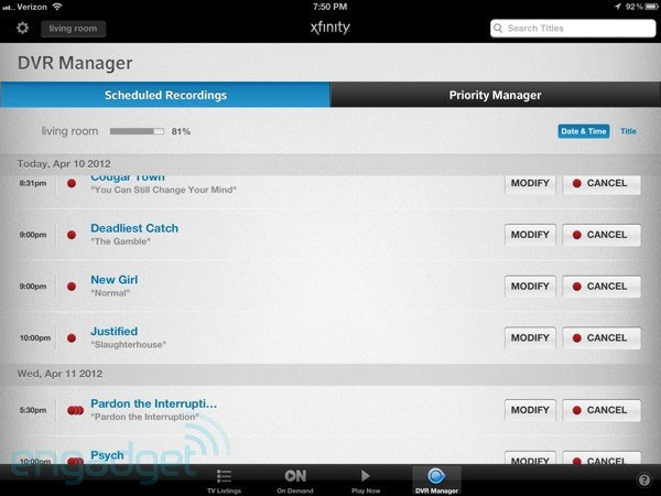 Xfinity iOS app gets DVR manager - SlashGear