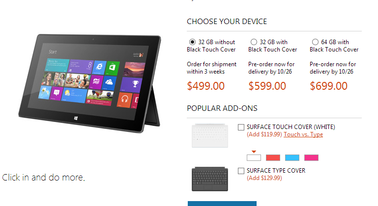 Microsoft sells out of $499 Surface RT pre-orders - SlashGear Microsoft sells out of $499 Surface RT pre-orders - SlashGear
