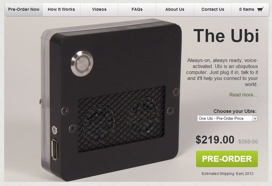 Ubi Ubiquitous Computer pre-orders now available - SlashGear