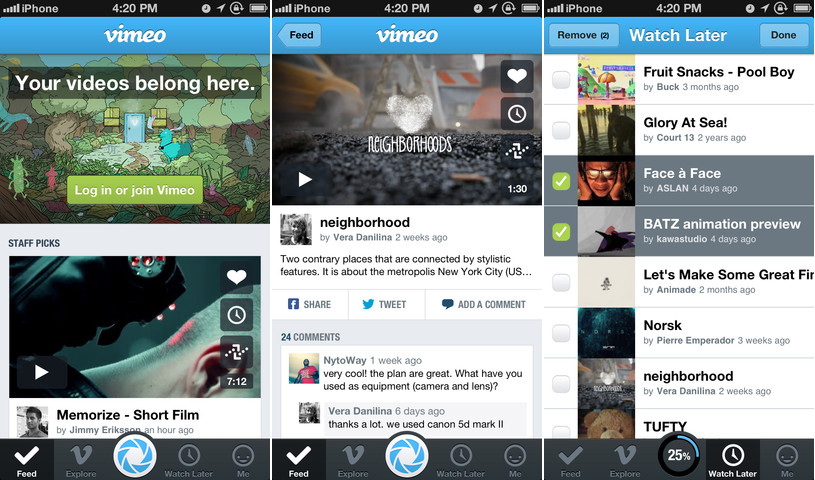 Vimeo for iPhone updated with easier video creation - SlashGear