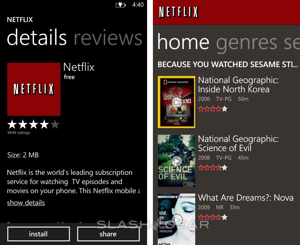 Netflix app hits 720p on Windows Phone 8 - SlashGear