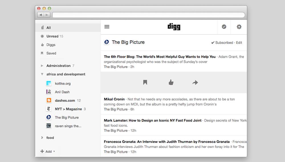 Google Reader replacement Digg Reader aims to "make the verb meaningful again" - SlashGear