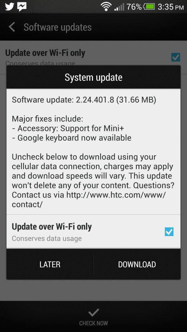 HTC One software update earns Mini+ support and a Google keyboard ...