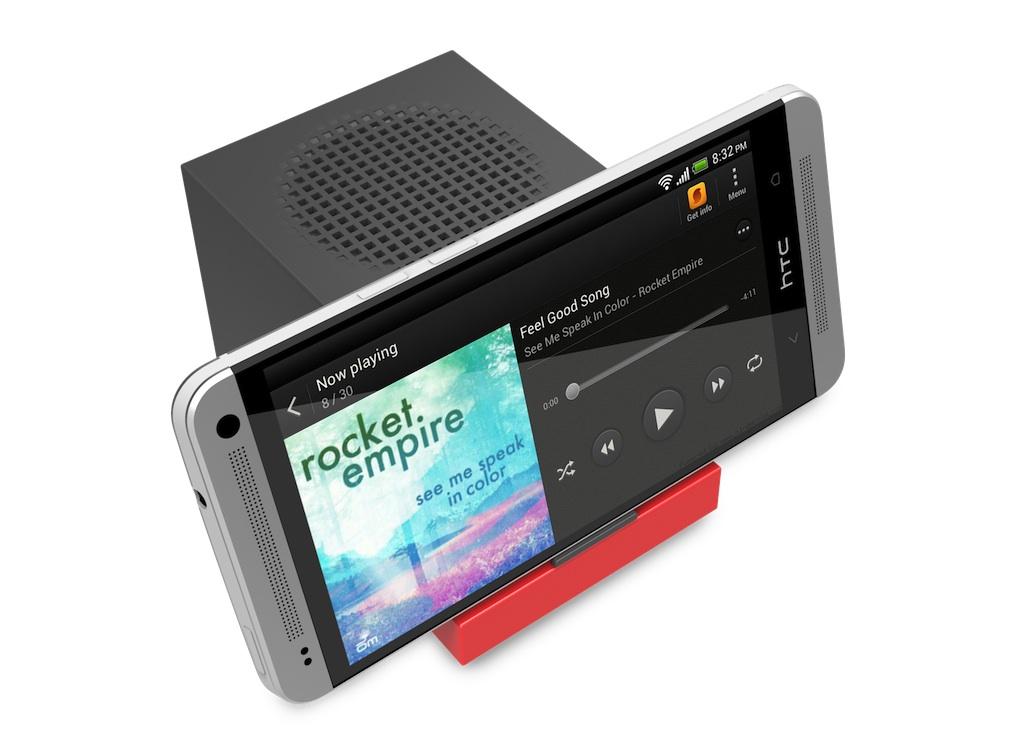 HTC BoomBass cube amplifies BoomSound with subwoofer and dedicated amp ...