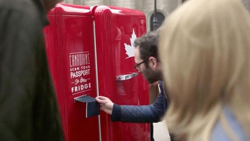 Molson Canadian beer fridge only opens for Canadians - SlashGear