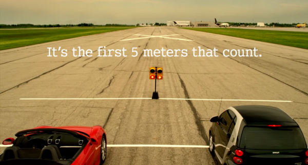 Here's a Smart EV drag-racing a Mustang and a Boxster - SlashGear