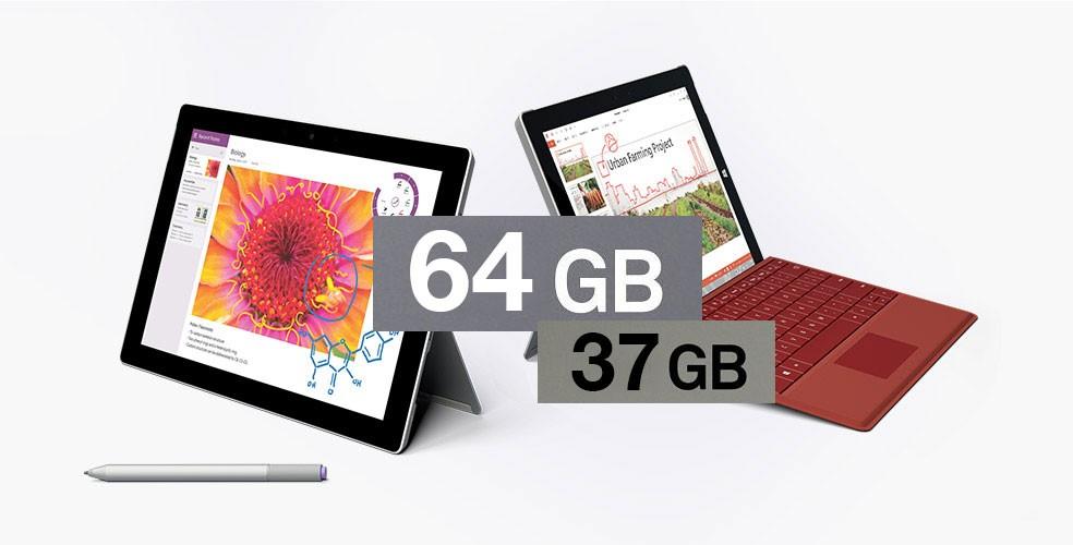 Surface 3: storage space still limited - SlashGear