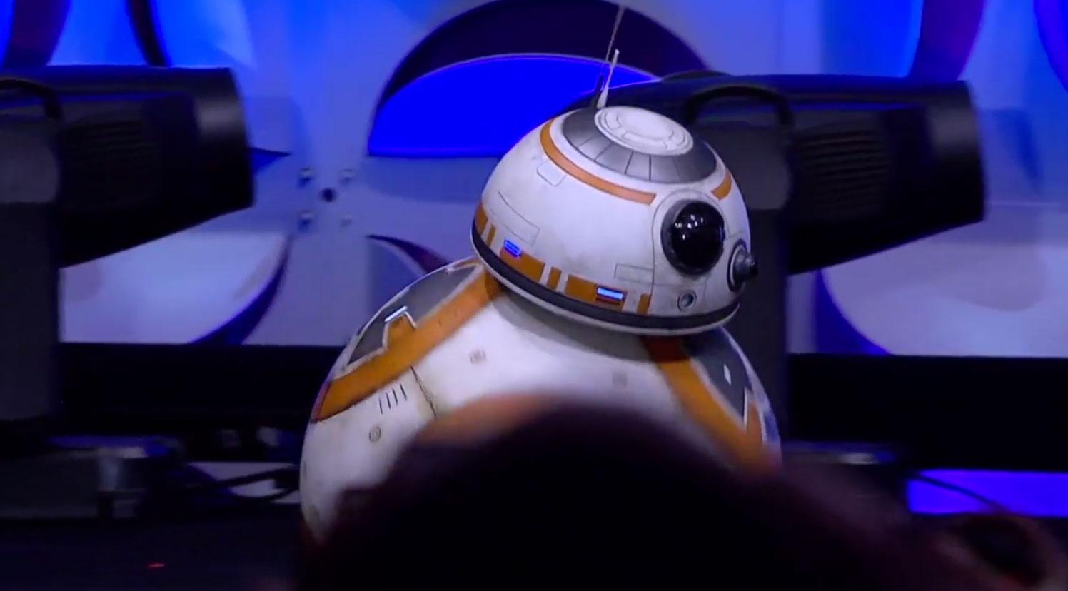 Spherical droid BB-8 rolls onstage at Star Wars Celebration 2015 ...
