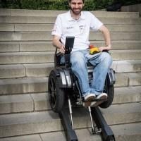 Scalevo wheelchair uses retracting treads to go up and down stairs ...