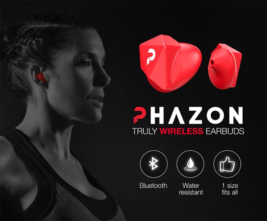 Phazon wireless earbuds are one-size fits all and water-resistant ...