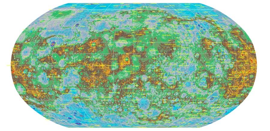 USGS releases first ever global topographical map of Mercury - SlashGear