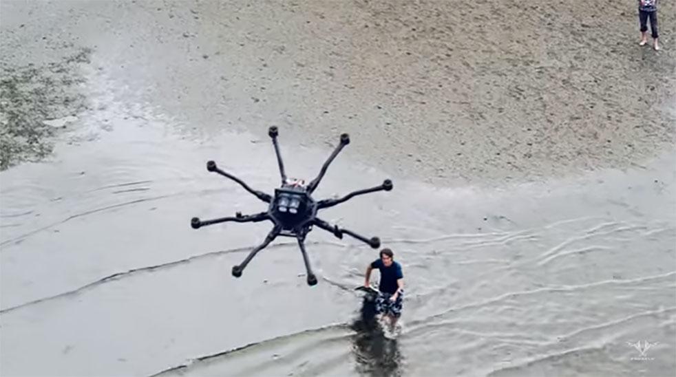 Dronesurfing pulls a surfer around the water - SlashGear