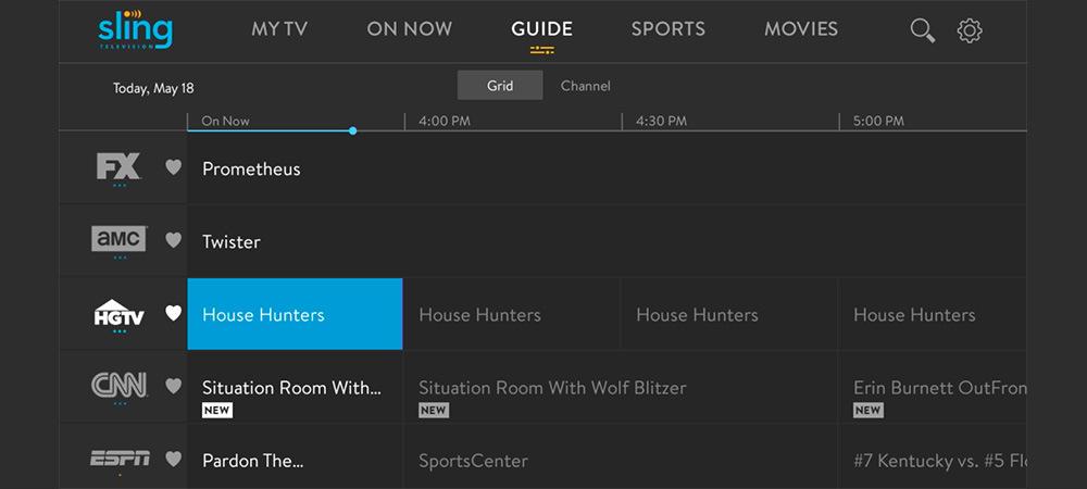Sling TV begins rolling out traditional 'grid' channel guide - SlashGear