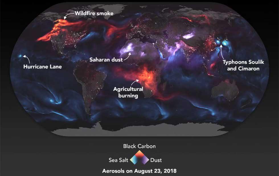 NASA's colorful image shows glowing smoke and dust around the planet ...