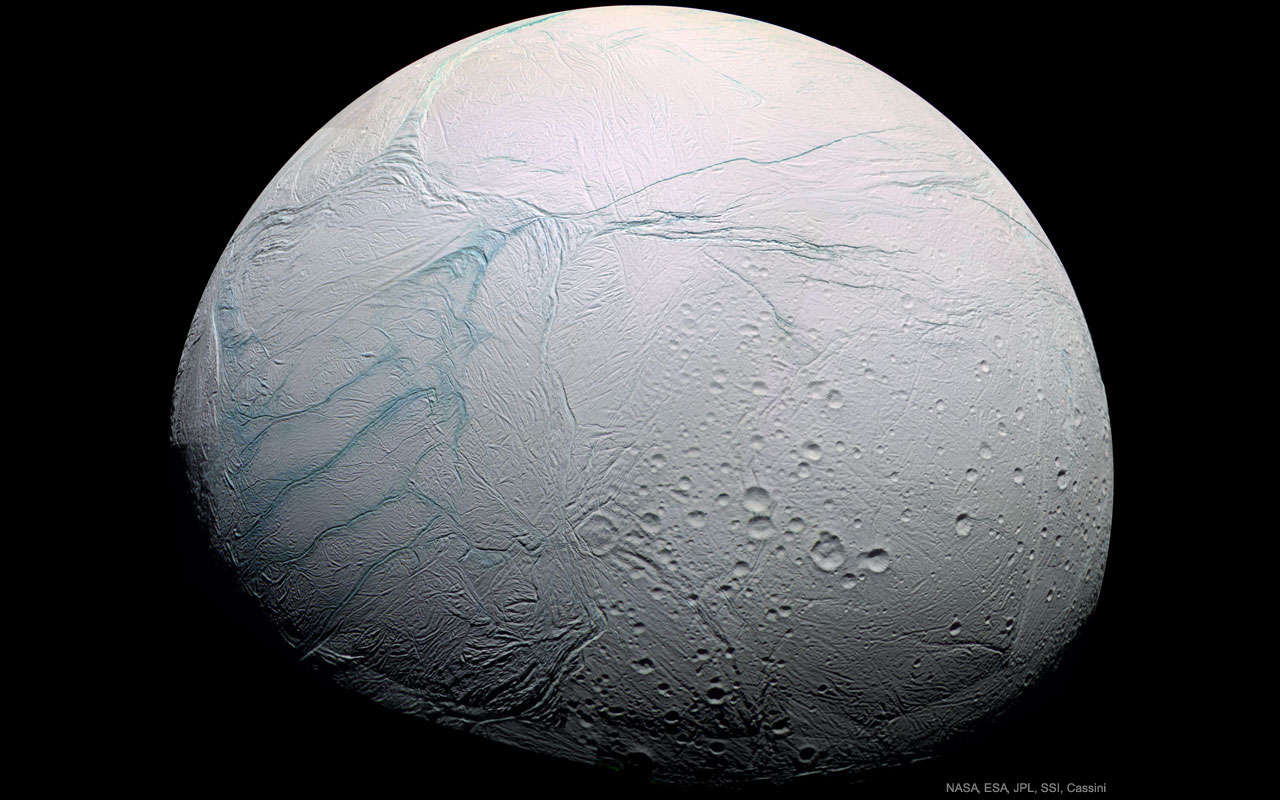 Study reveals what caused icy moon Enceladus' giant blue stripes ...