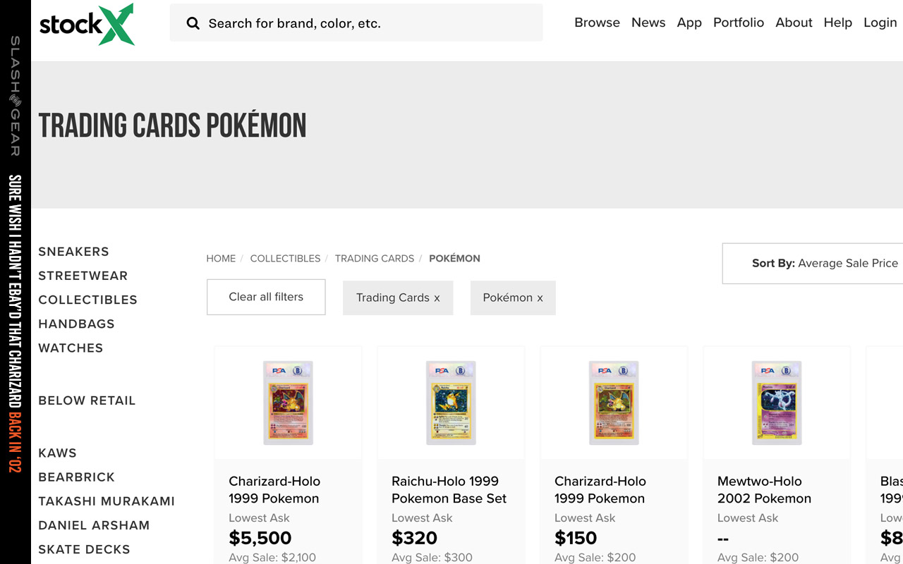 Pokemon cards now bought/sold on product stock market StockX - SlashGear