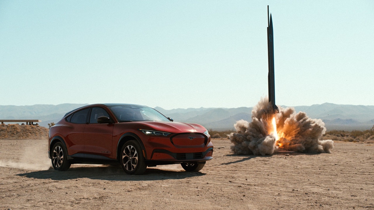 Watch the Ford Mustang Mach-E battle against gravity, lightning, and a ...