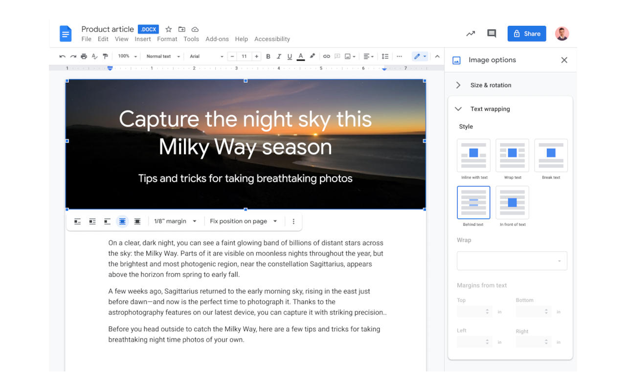 Google Docs can now put images in front of or behind words - SlashGear